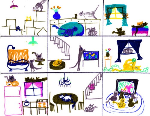 Cat House Drawing