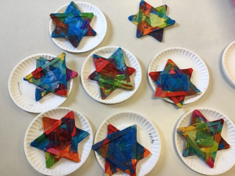 Star Of David Craft For Hanukkah, "Stained Glass" Ornaments