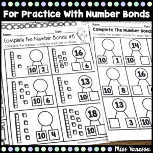 Decomposing Teen Numbers Worksheets | Kindergarten Nation