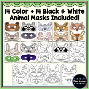 Printable Forest Animal Masks For Dramatic Play | Kindergarten Nation