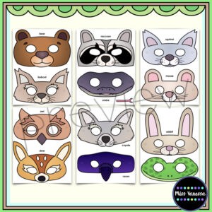 Printable Forest Animal Masks For Dramatic Play | Kindergarten Nation