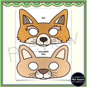 Printable Forest Animal Masks For Dramatic Play | Kindergarten Nation
