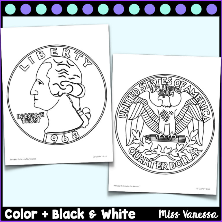 Large Printable Coins | Kindergarten Nation