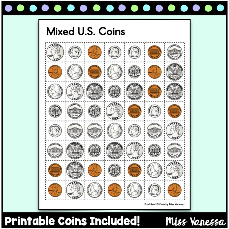 Printable US Coin Sorting Mats For Coin Identification Practice ...