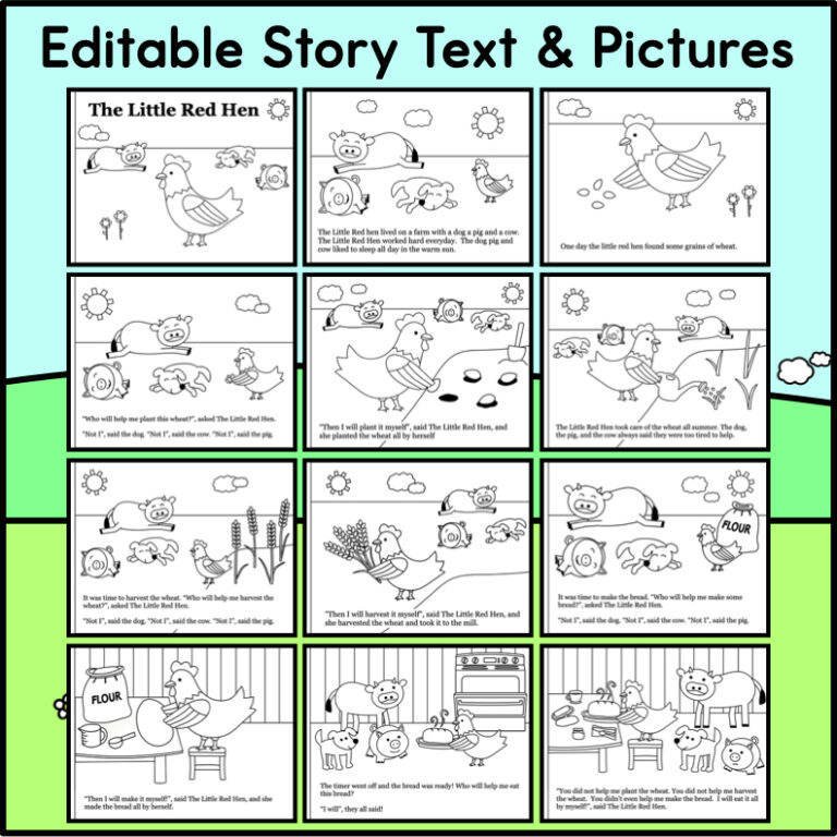 Short Stories Coloring Pages Bundle Instant Download | Kindergarten Nation